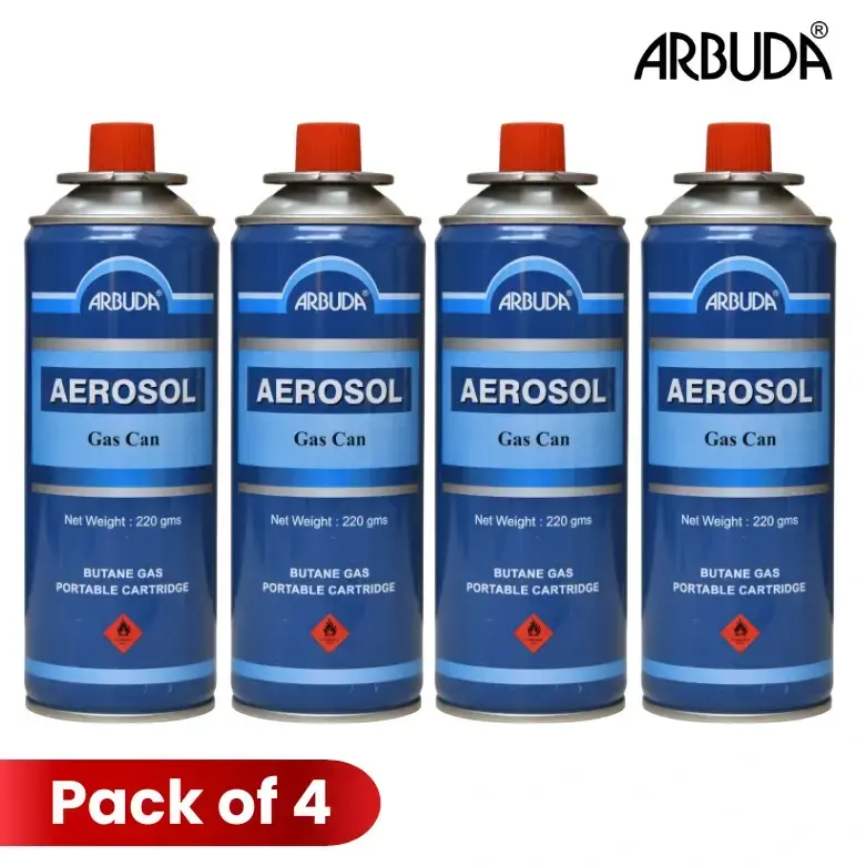 ARBUDA Butane Gas Can 220 gm Pack of 4 Qty for Fogging Machines